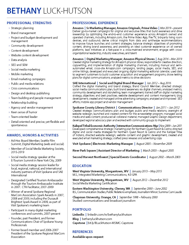 Resume | A MarCom Brainstorm